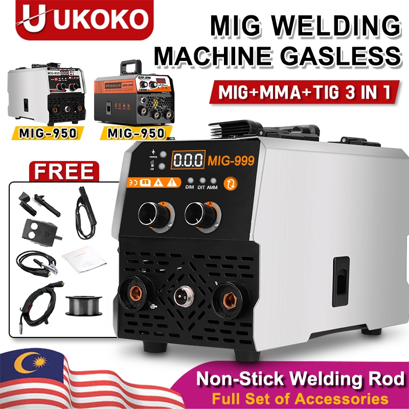 Portable MIG-999 Mesin Welding Machine Gasless Mini MIG Full Set Gasless MIG/MMA/TIG 3 in1 ...