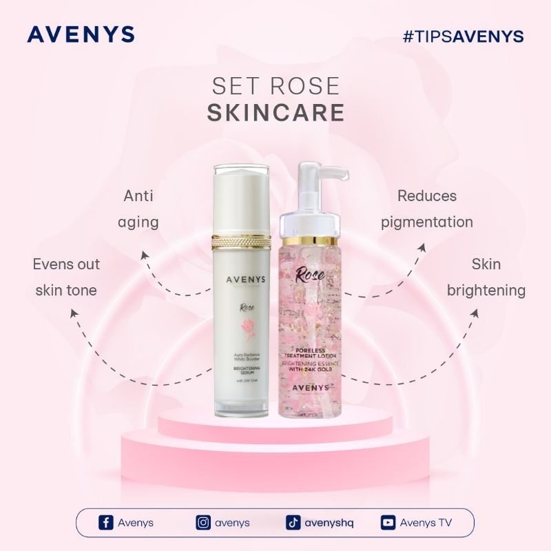 AVENYS SKINCARE SET ROSE (SET JERAGAT , KULIT KUSAM , MENCERAH ...