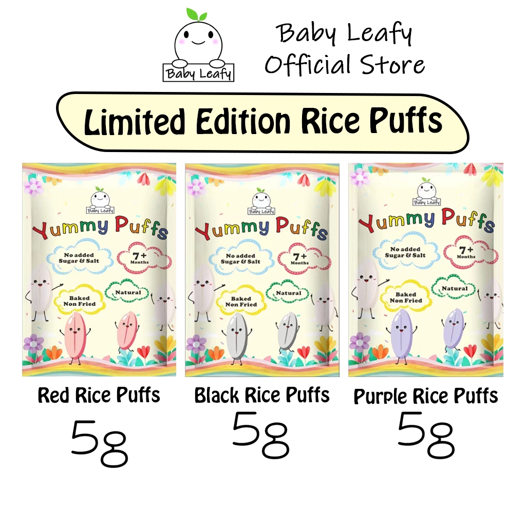 Baby Leafy Yummy Puffs Rice Stick 7m+ - Red Rice / Black Rice / Purple ...