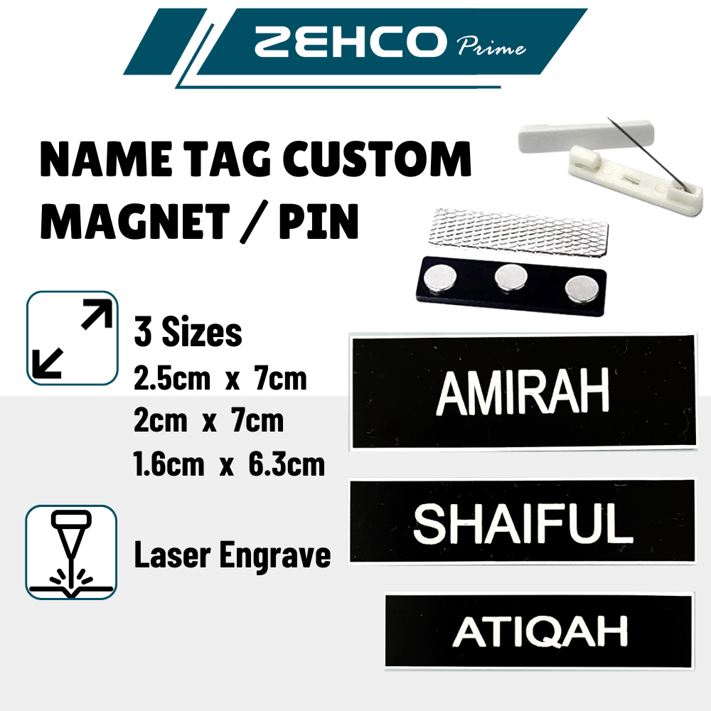 Formal Name Tag Pin Cikgu/Pekerja Pejabat/Murid Standard Size Name Tag ...