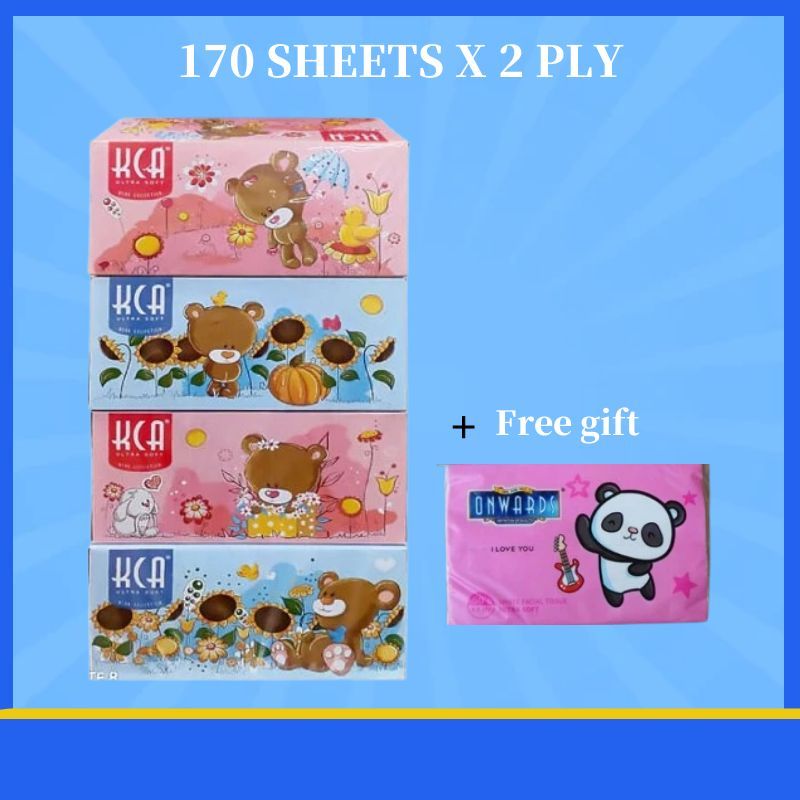 KCA PURE PULP FACIAL TISSUE 2Ply 170 Sheets X 4 Box (Free Onwards ...