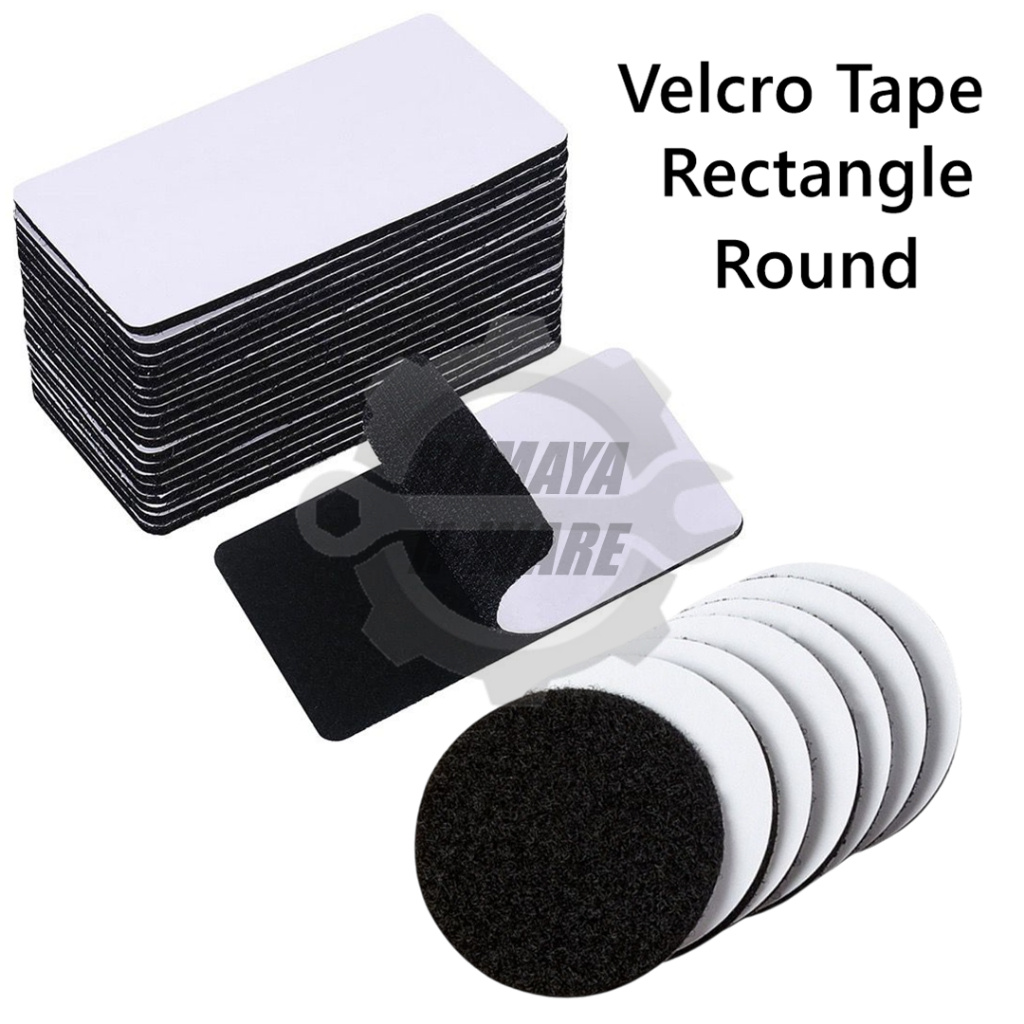 BMY (1pc) Round Self Adhesive Hook And Loop. Rectangle Velcro Tape with ...