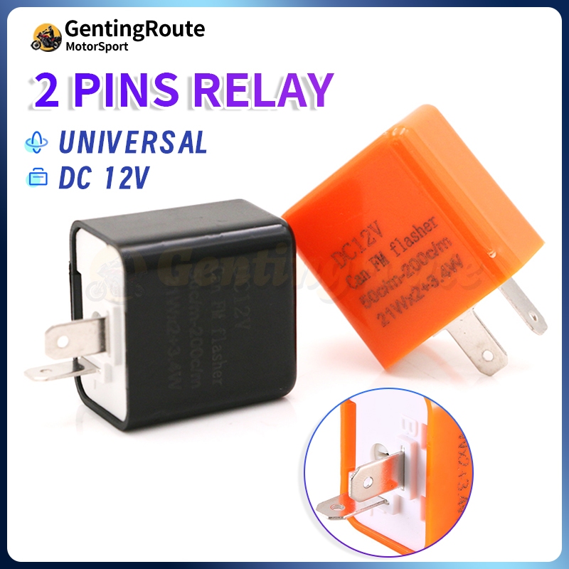 2 PINS MOTORCYCLE DC 12V UNIVERSAL FLASHER RELAY LED TURN SIGNAL ...