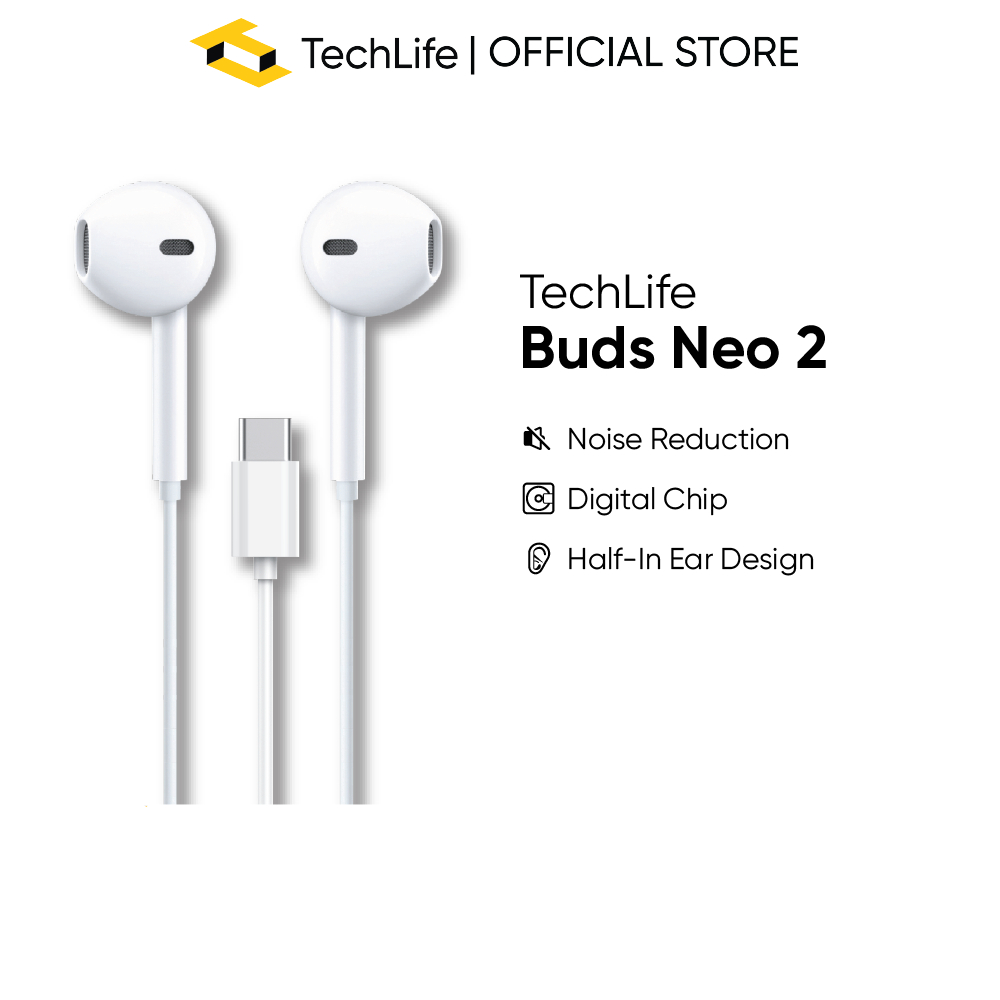 【New Arrivals】Techlife Buds Neo 2 Large Audio Driver/Half Ear Design ...