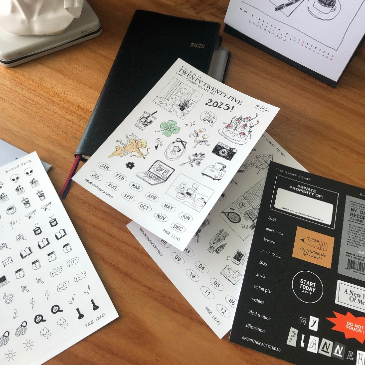 2025 Planner Sticker Set (4 sticker sheets, Morning Face Studio ...