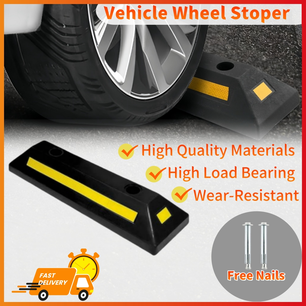 54cm Car Parking Stopper Rubber Vehicle Wheel Stoper rubber curb ...
