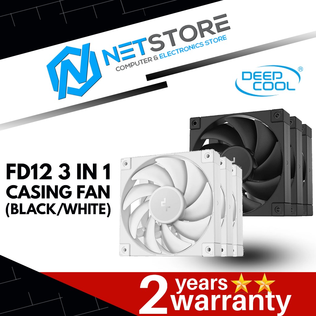 DEEPCOOL FD12 3 IN 1 CASING FAN (BLACK/WHITE) | Shopee Singapore