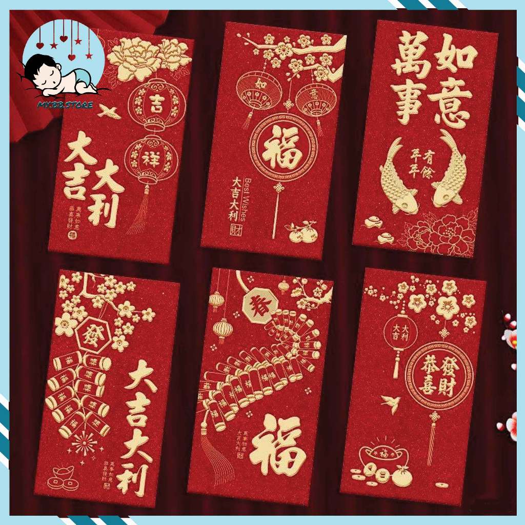 2025 New arrive 6pcs CNY Red Packet Red Envelope Ang Pao ( LONG ) 新年红包 ...