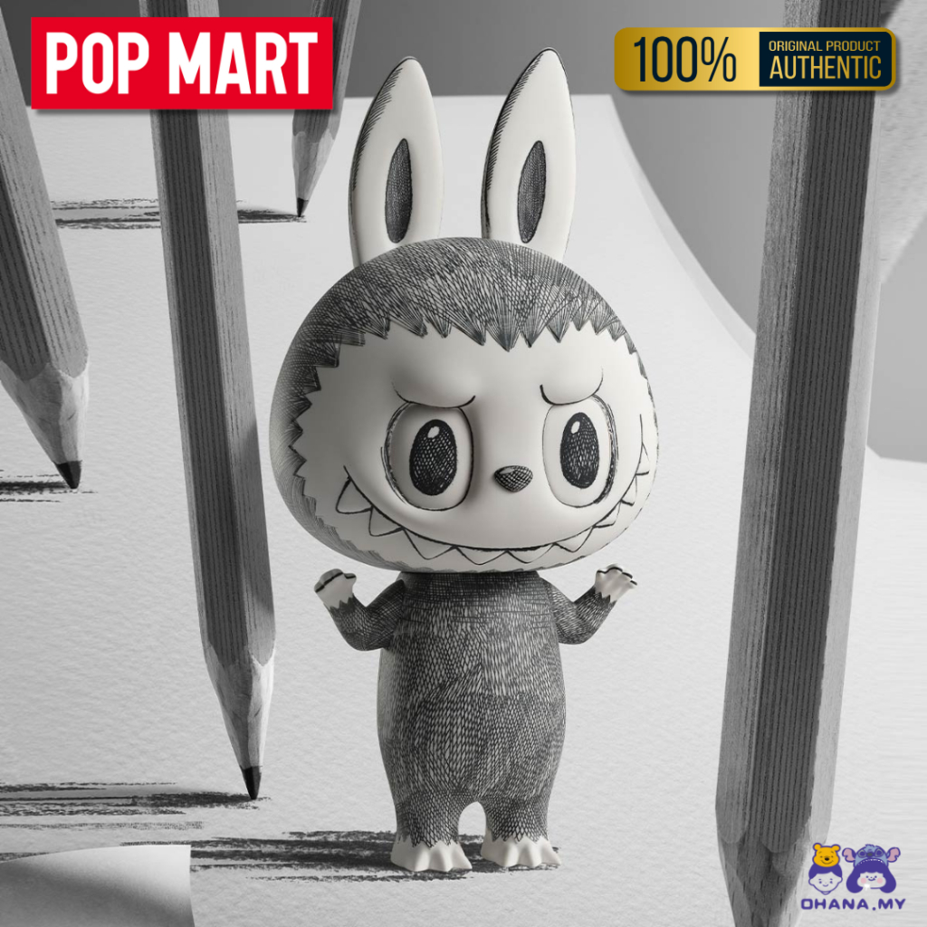 POP MART LABUBU THE MONSTERS MEGA LABUBU 400% Sketch Plush Doll ...