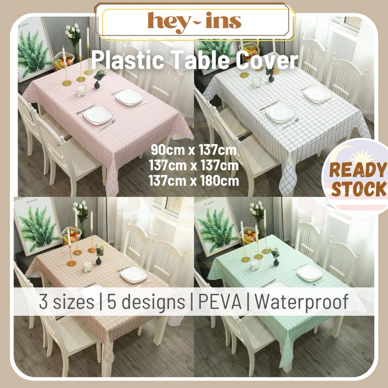 Reusable Table Cover Plastic TableCloth Waterproof Table Cloths Durable ...