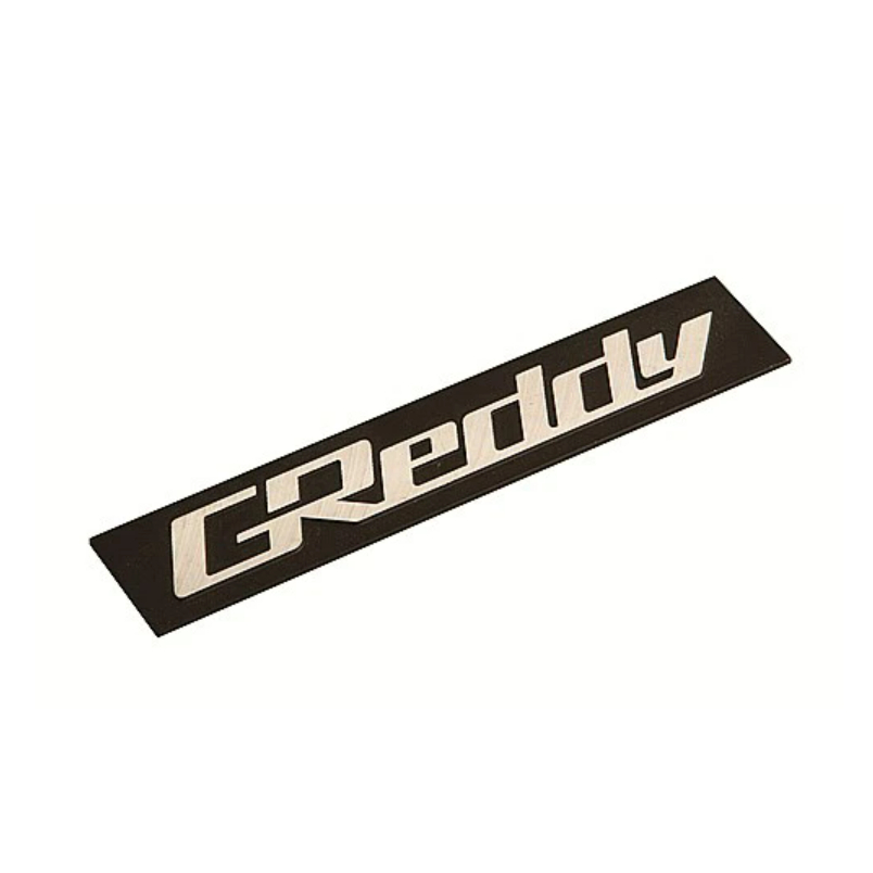 TRUST GReddy Aluminum Emblem Black x Silver Aluminum emblem 60mm x 12mm ...