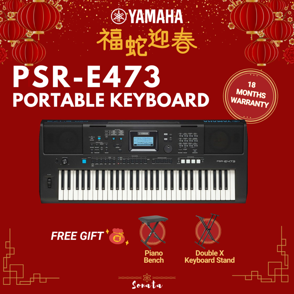 Yamaha PSR E473 61 key Portable Keyboard Package (PSR-E473 / PSRE473 / E473) | Shopee Singapore