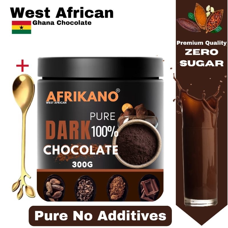 (AFRIKANO) 300g 100% Pure Dark Cacoa Chocolate Powder Keto Friendly ...