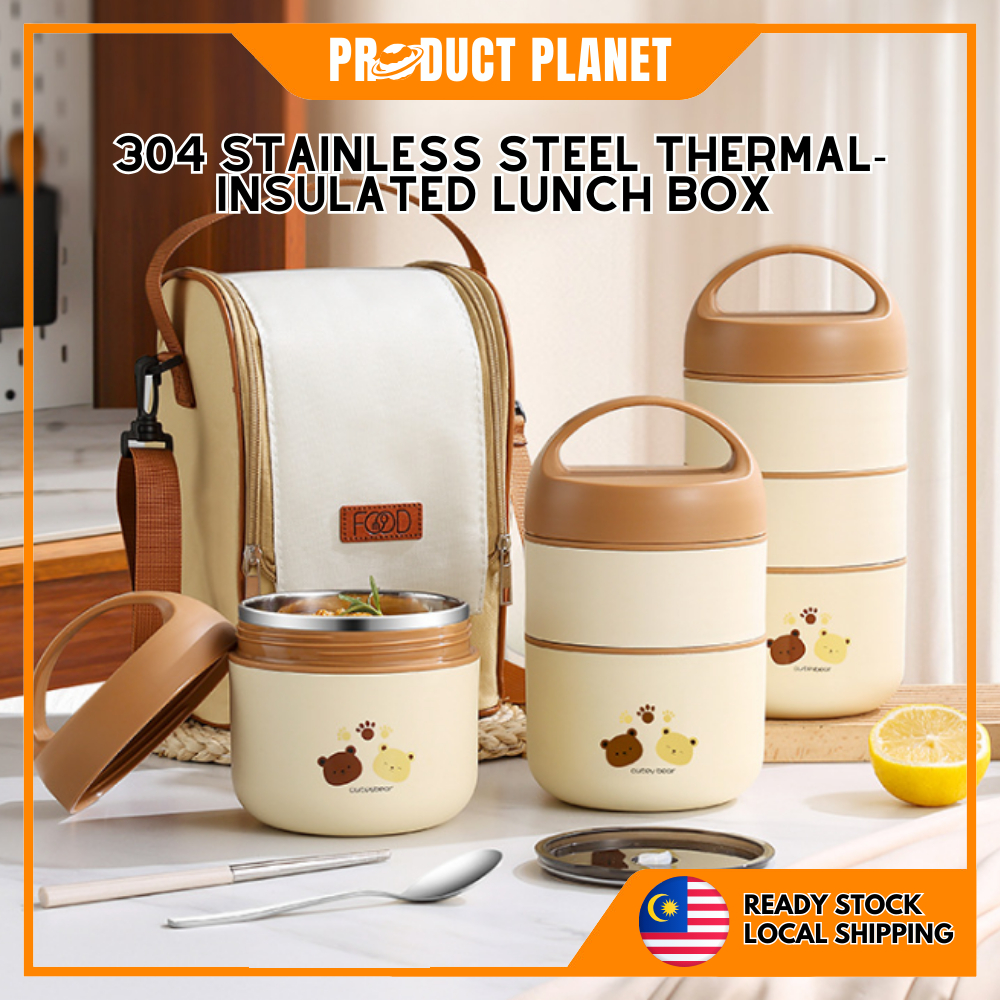 [PP] 304 Stainless Steel Thermal Lunch Box Container And Portable ...