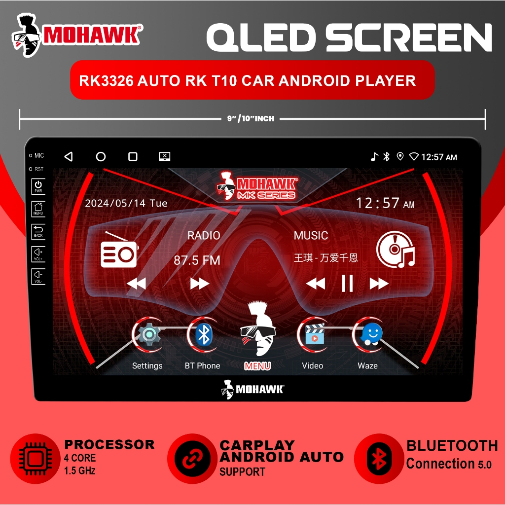 Mohawk MK Series Android Player QLED Plug n Play Carplay & android AUTO ...