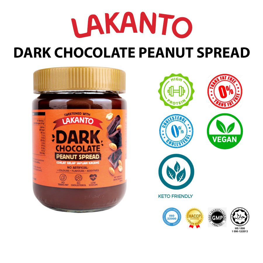 LAKANTO Dark Chocolate Peanut Spread - 250G (Expiry OCT 2024) | Shopee ...
