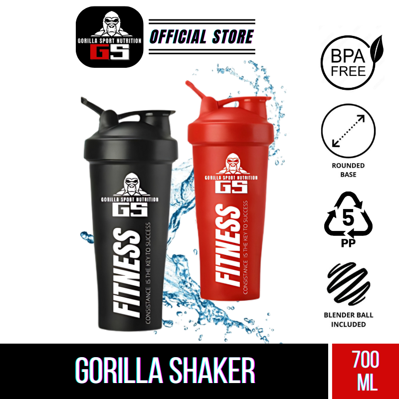 Gorilla Sport Shaker 700ML Protein Saker Bottle Free Stainless Stell ...