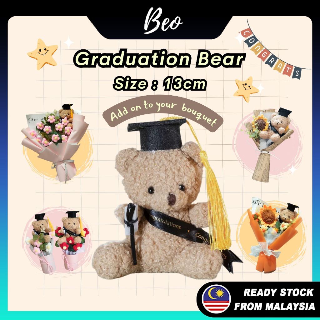 13cm Cute Graduation Bear Convocation Bear Plush Teddy Bear Convo ...