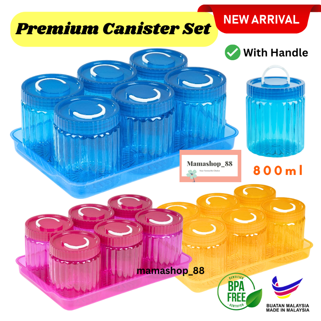 Mamashop 6pcs Set Bekas Kuih Raya Set With Handle /Cookies Container ...