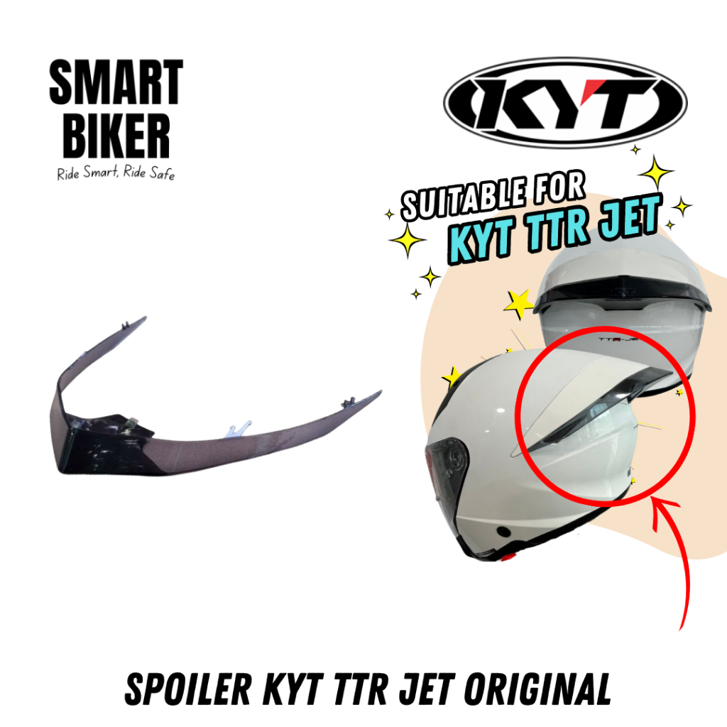Spoiler KYT TTR Jet (Extension) Smoke for Helmet KYT Open Face Helmet | Shopee Singapore