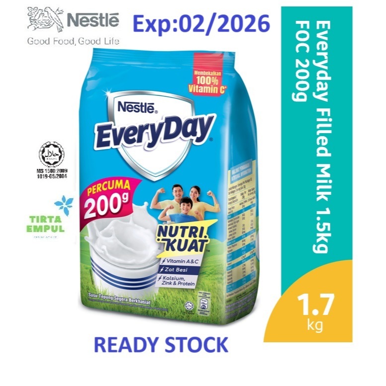 Nestle Everyday Milk Powder Softpack (1.7kg) | Exp:02/2026 | Shopee ...