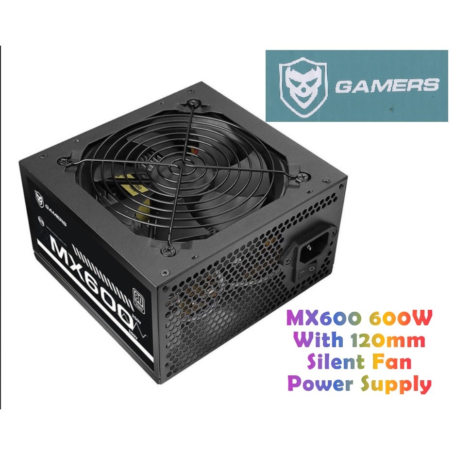 MX600 600W With 120mm Silent Fan Passive PFC 12V Gaming PC Power Supply ...