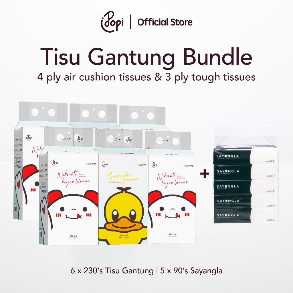 6 packs of Popi Hanging Tissue + 5 packs of Popi Darling Tissue Teguh ...