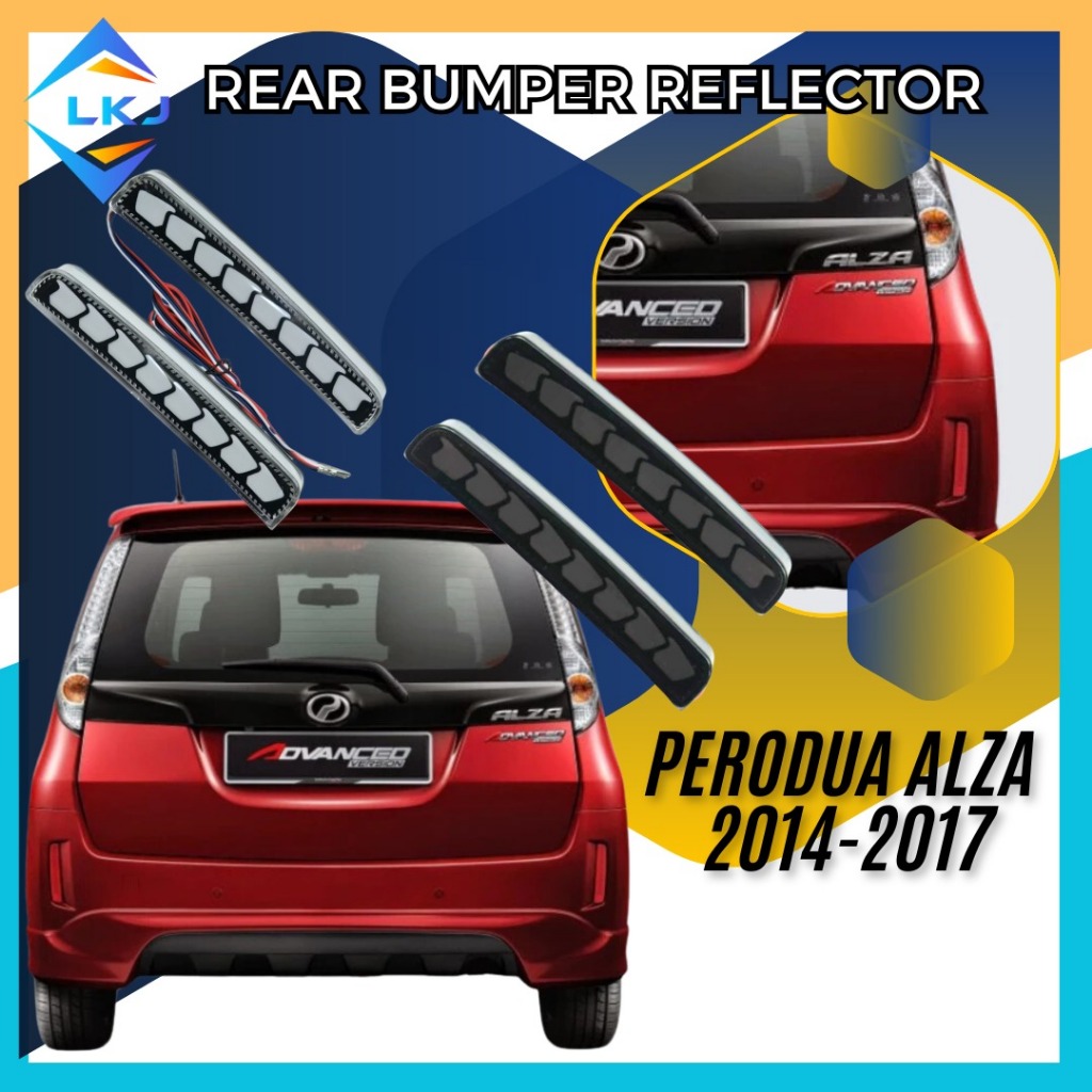Perodua Alza 2014-2018 Rear Bumper Reflector With Light Smoke Red-1 ...