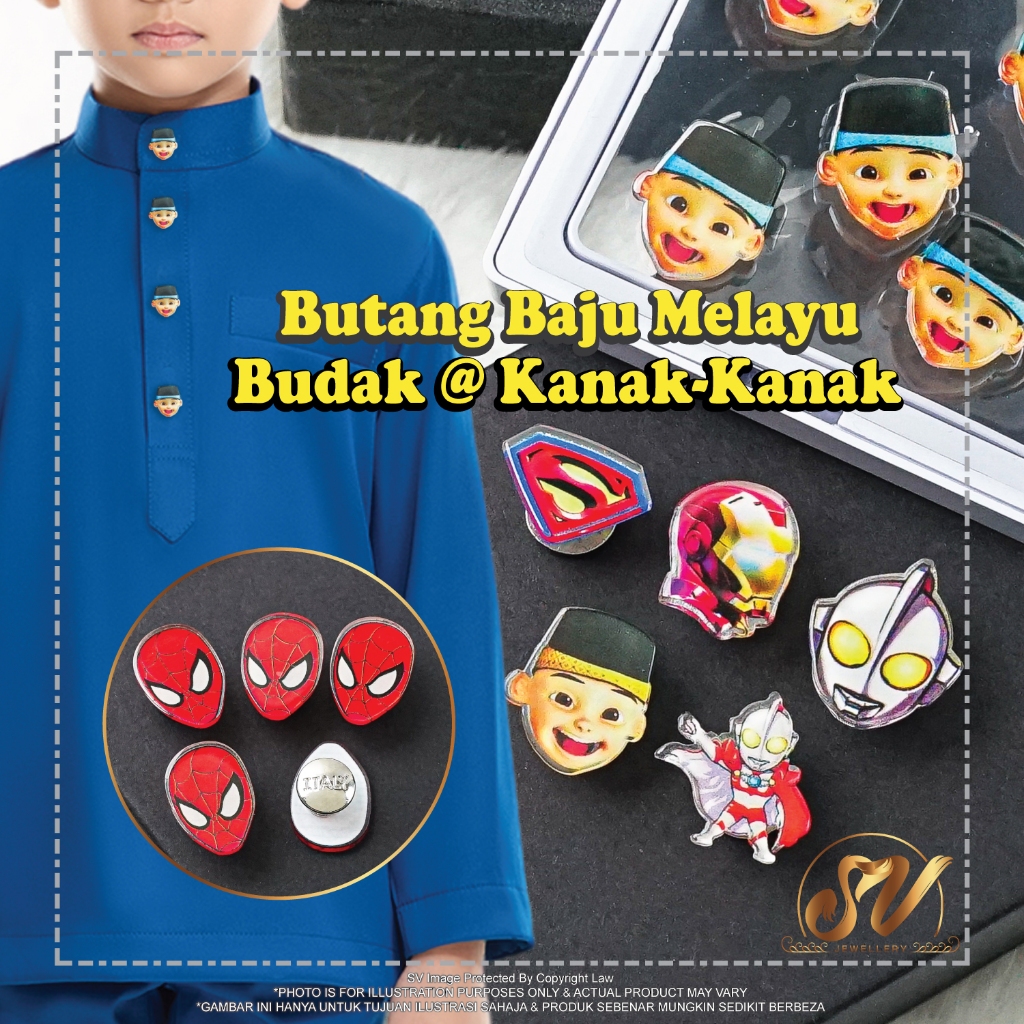 5 Pcs Butang Baju Melayu Exclusive Hot Item Butang Baju Melayu Budak ...