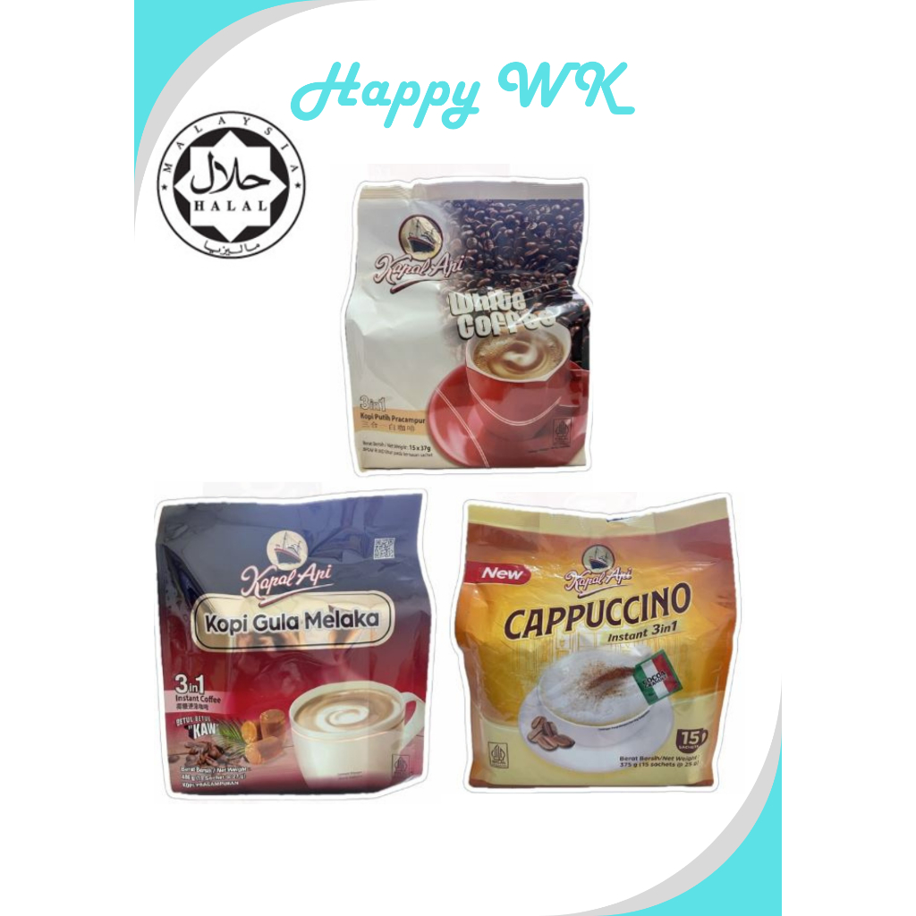 Kapal Api Instant Coffee 3in1 (White Coffee/ Gula Melaka/ Cappuccino ...