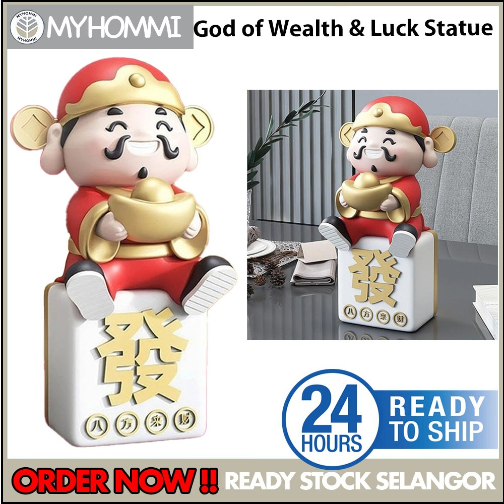 God of Wealthy Statue God of Luck Statue Crafts Figurine for New Year Home Decoration | Shopee ...