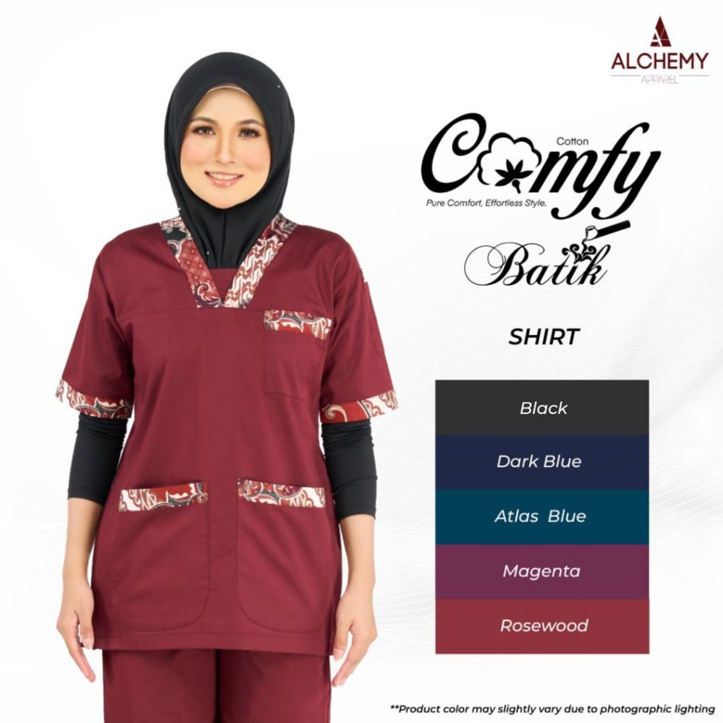 Top Only women Batik Scrub Suit Comfy Cotton, Batik Spa Uniform, Batik ...