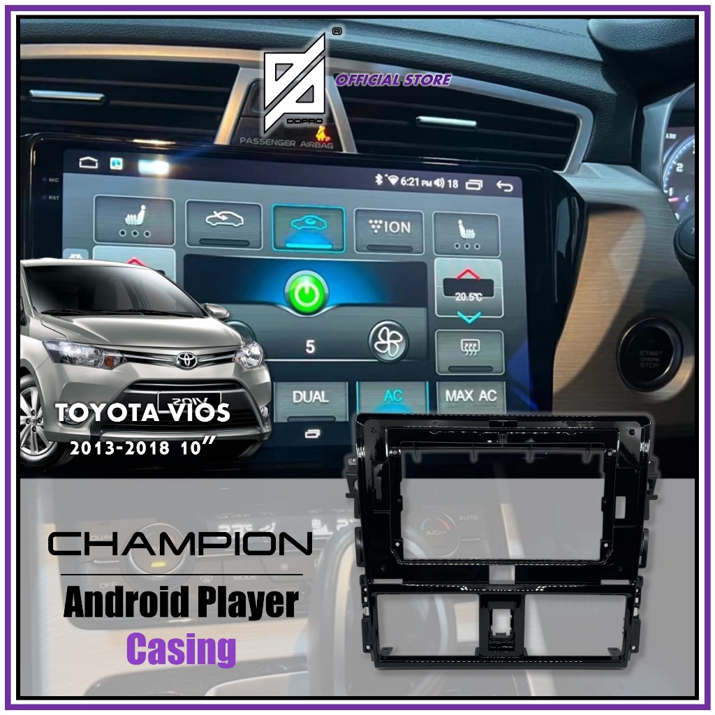 Toyota Vios 2013-2018 - 10'' Inch Car Android Player Casing with Plug ...