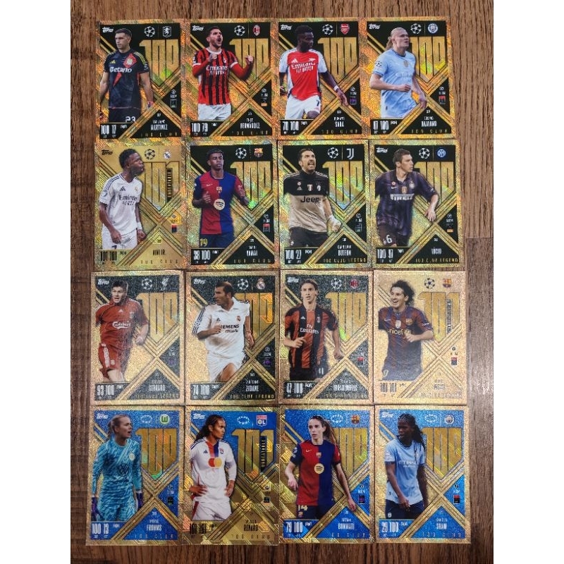 Topps Match Attax Extra UCL 2024/25 100 Club Cards (Haaland, Yamal, Gerrard, Messi & etc ...