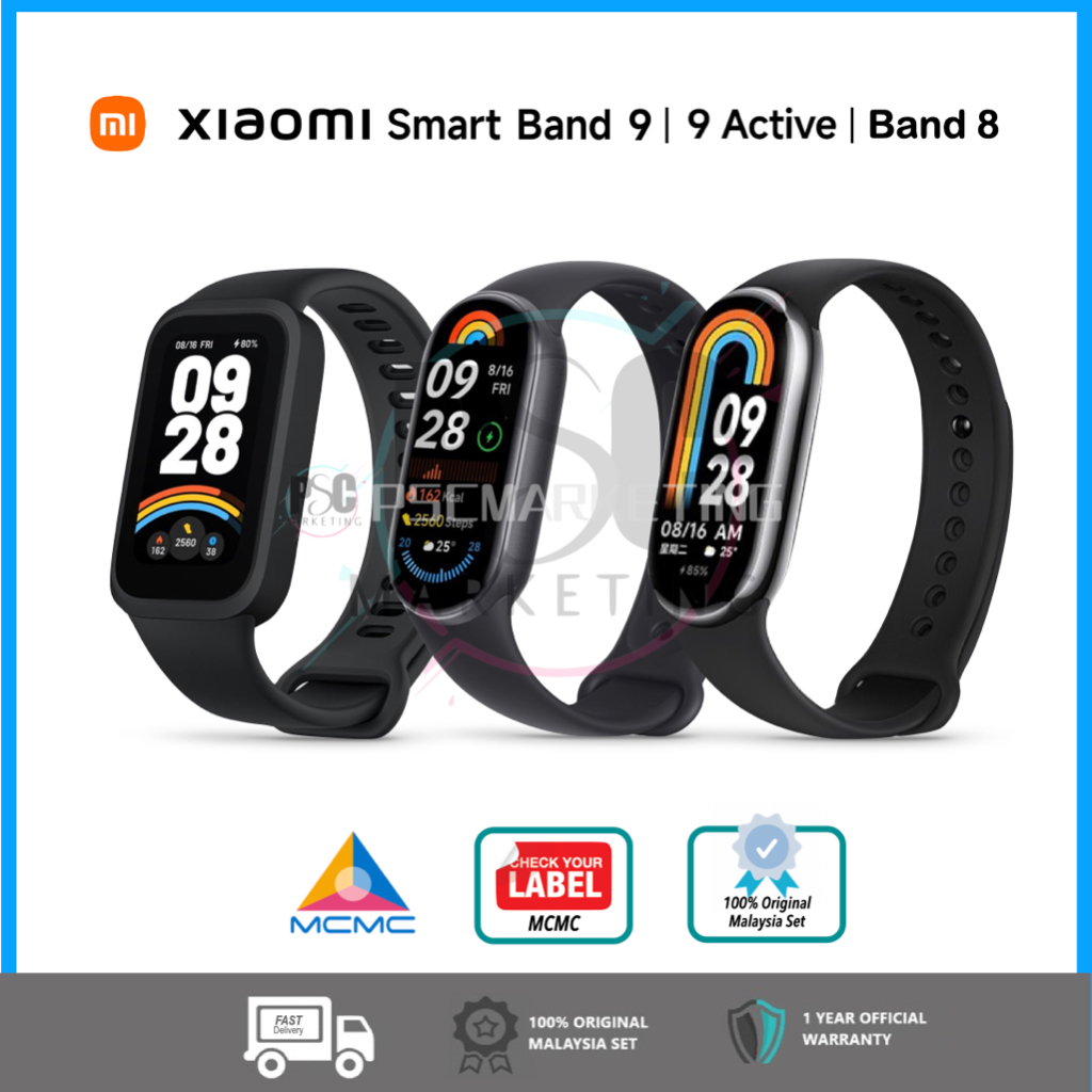 Xiaomi Mi Band 8 | Xiaomi Smart Band 9 | Band 9 Active- 1 Year Warranty ...