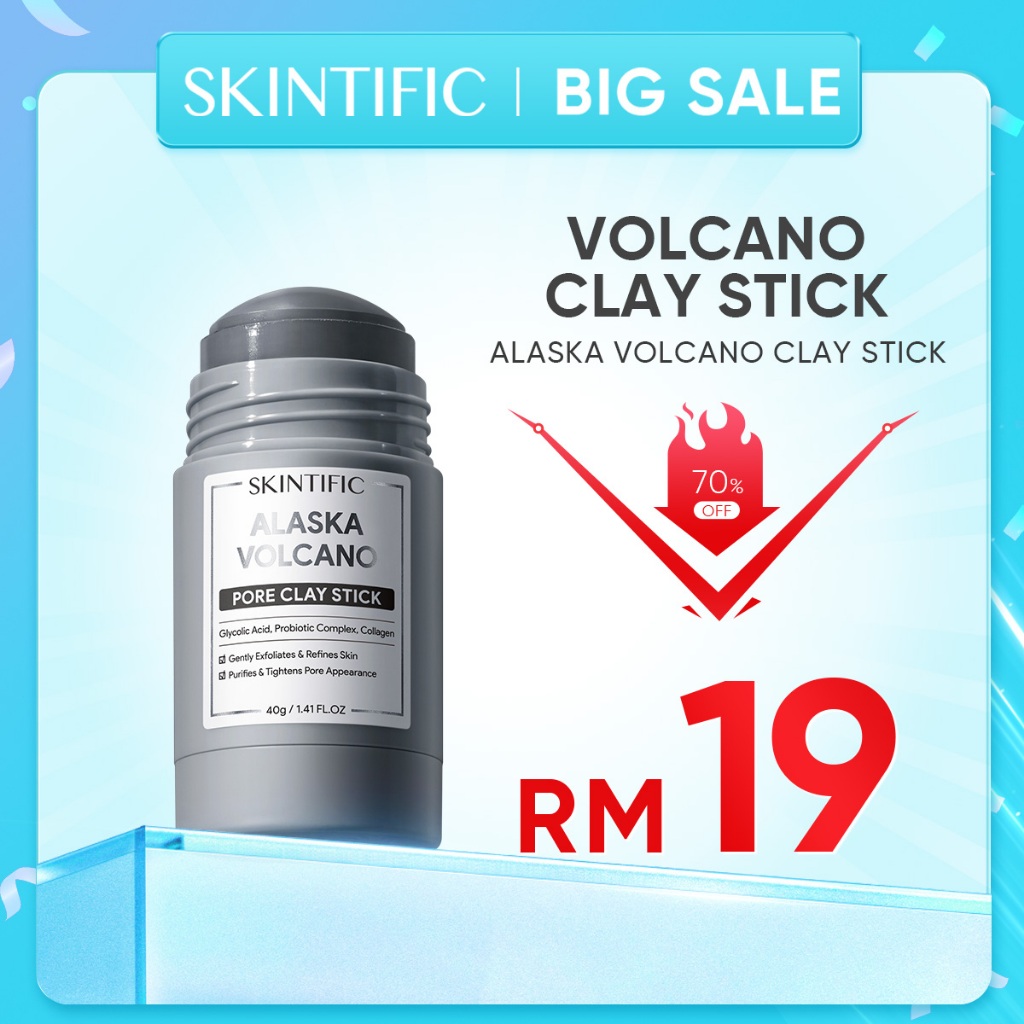 SKINTIFIC Alaska Volcano Pore Clay Stick (40g) | Shopee Singapore