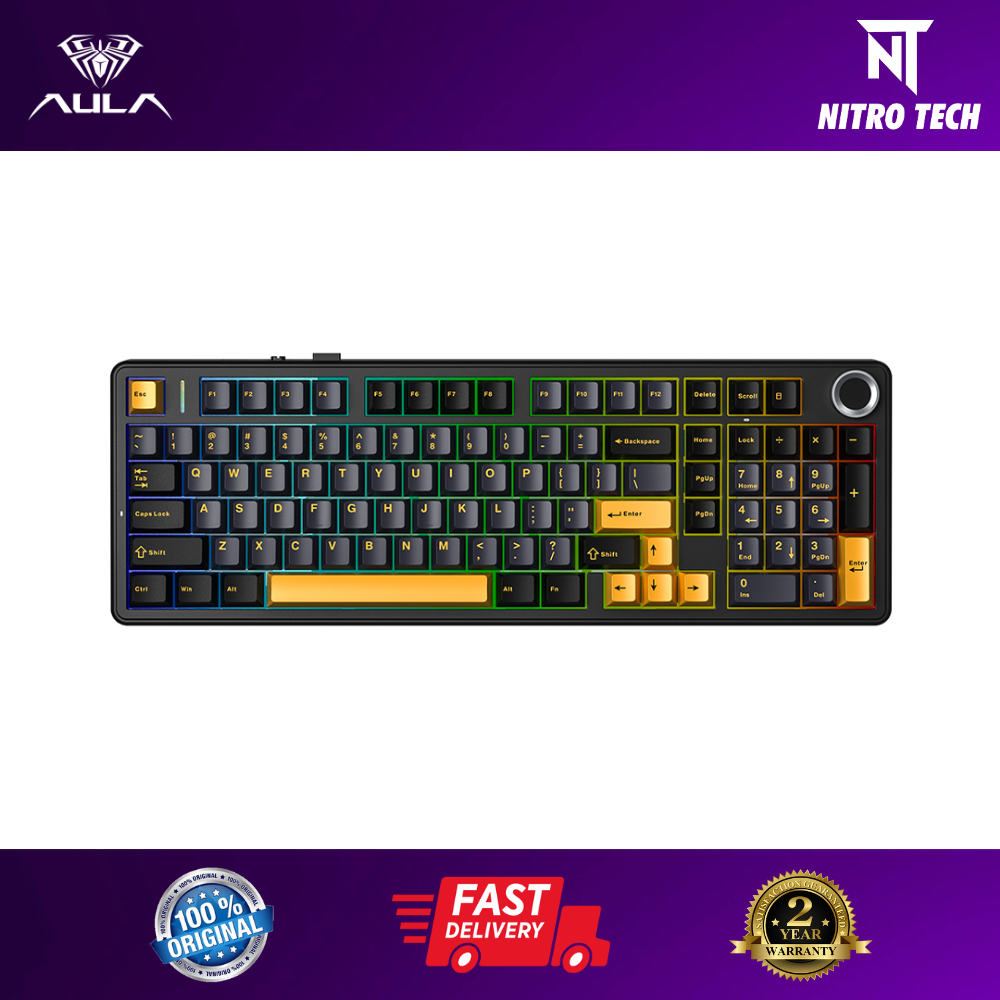 AULA F99 PRO Gasket Mechanical Keyboard RGB Tri-Mode Wired Bluetooth 2 ...