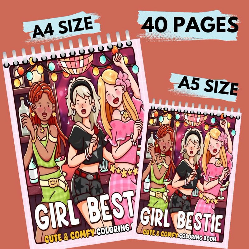 GIRL BESTIE COLORING BOOK COLORING PAGES 40 PAGES FOR ADULT KIDS | BUKU ...