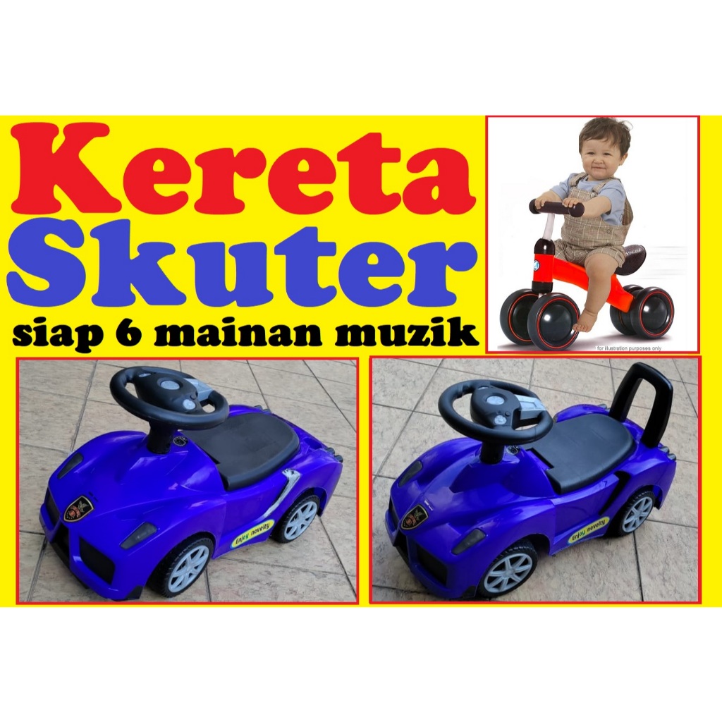 Mini Kereta Basikal Skuter Mainan Budak Bayi Tayar 4 Wheel Baby Scooter ...