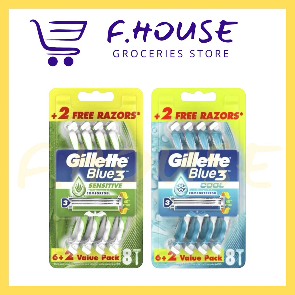 Gillette Blue3 Sensitive /Cool Disposable Razors (8’s) | Shopee Singapore
