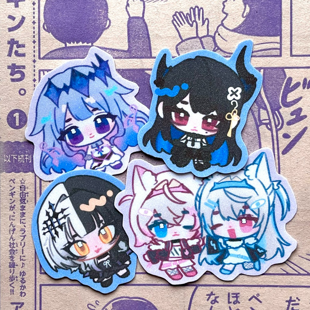 holoadvent sticker set ( shiori, nerissa, bijou, fuwamoco) | Shopee ...