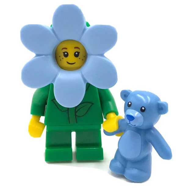 LEGO BAM (Build-A-Minifigure) Flower Child with Blue Teddy Bear ...