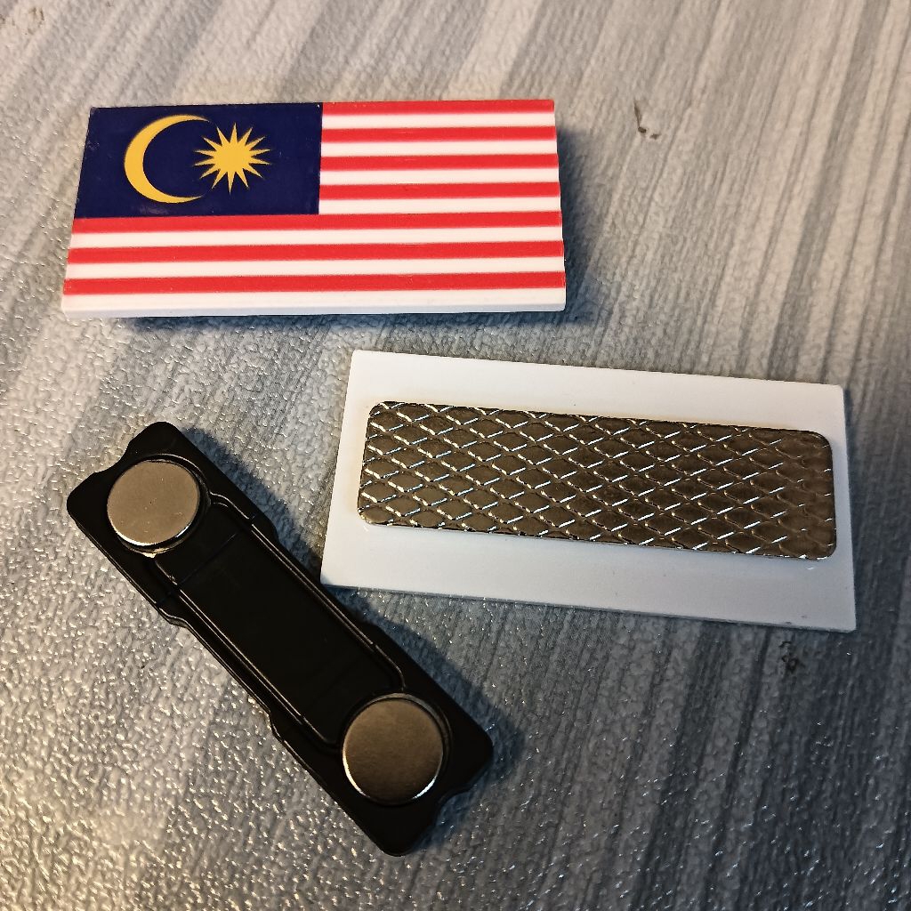 Lencana Pin Jalur Gemilang MAGNET (EPOXY Magnet) NAME TAG - Saiz 5x2 ...