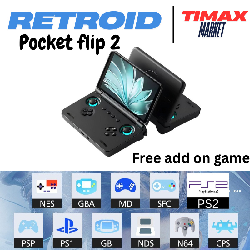 Retroid Pocket Flip 2 Gaming Handheld Console Snapdragon SD865 Android ...
