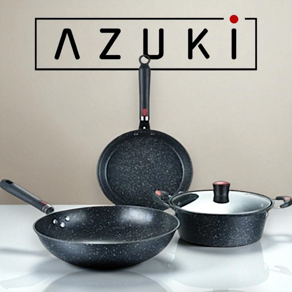AZUKI 4pcs Kitchen Cooking Pot Full Set Medical Stone Non Stick Pot Set ...
