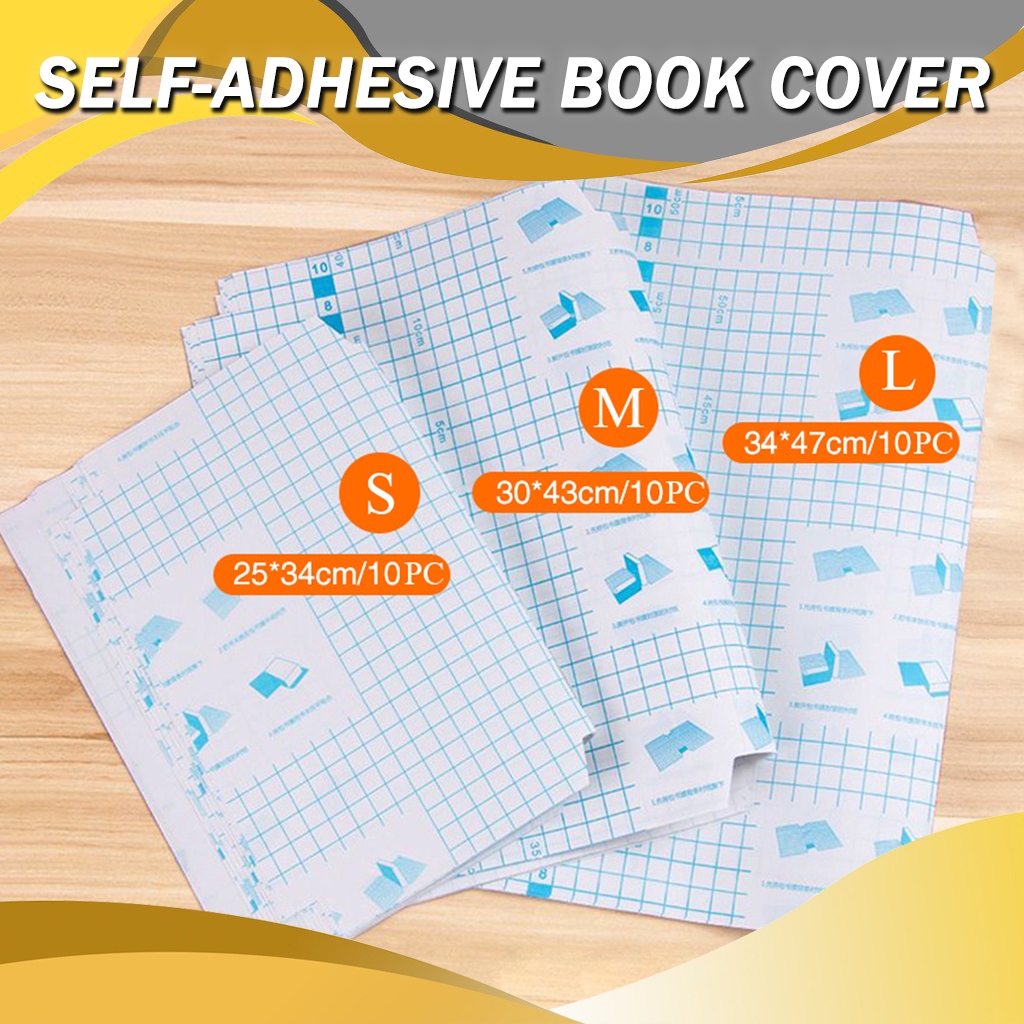 Self Adhesive Book Cover / Book Wrapper / Pembalut Buku 10 Sheets(34 ...