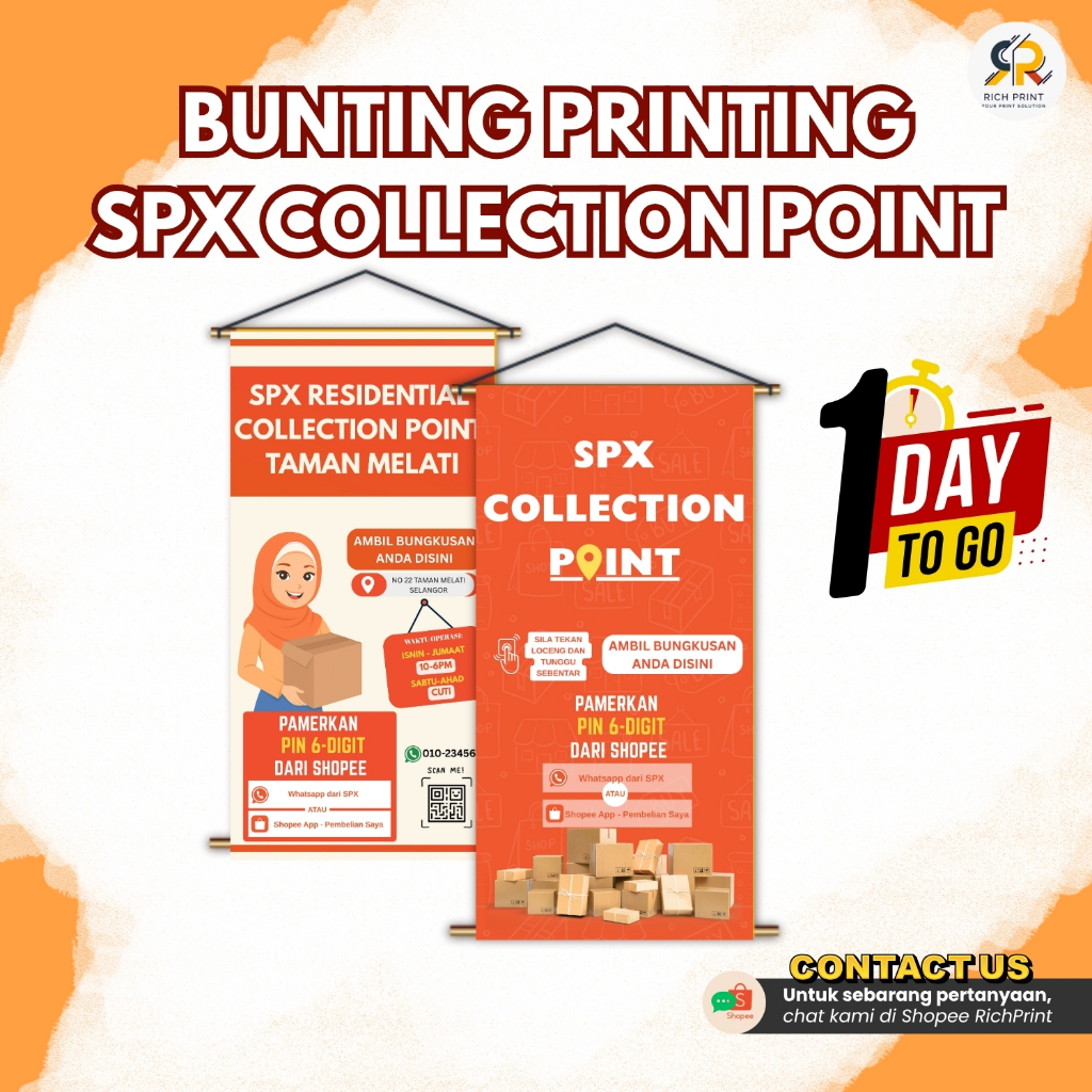 Bunting SPX Collection Point 2x4ft, FREE TEMPLATE DESIGN | Shopee Singapore