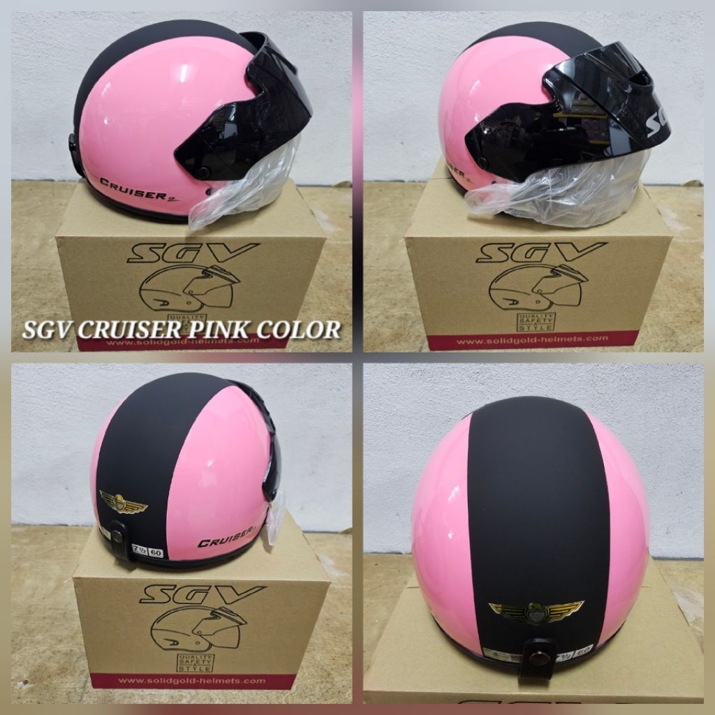 SGV CRUISER HELMET - PASTEL PINK COLOR | Shopee Singapore