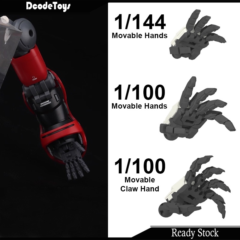 Moveable Gunpla Claw Hands 1/144 1/100 MG RG HG EG Mecha Girl Gundam ...