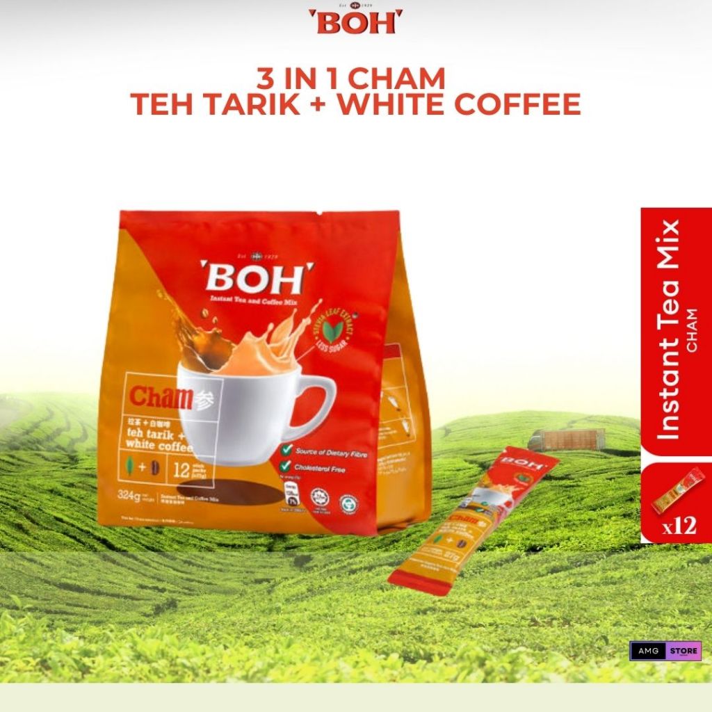 3in1 BOH Cham - Teh Tarik + White Coffee (12s) BOH CHAM/ - Teh Tarik ...